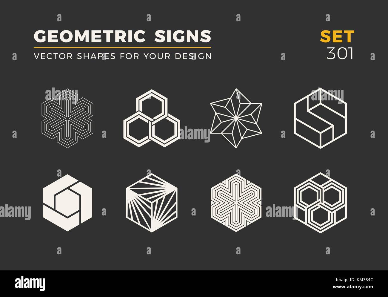 Set of eight minimalistic trendy shapes. Stylish vector logo emblems ...