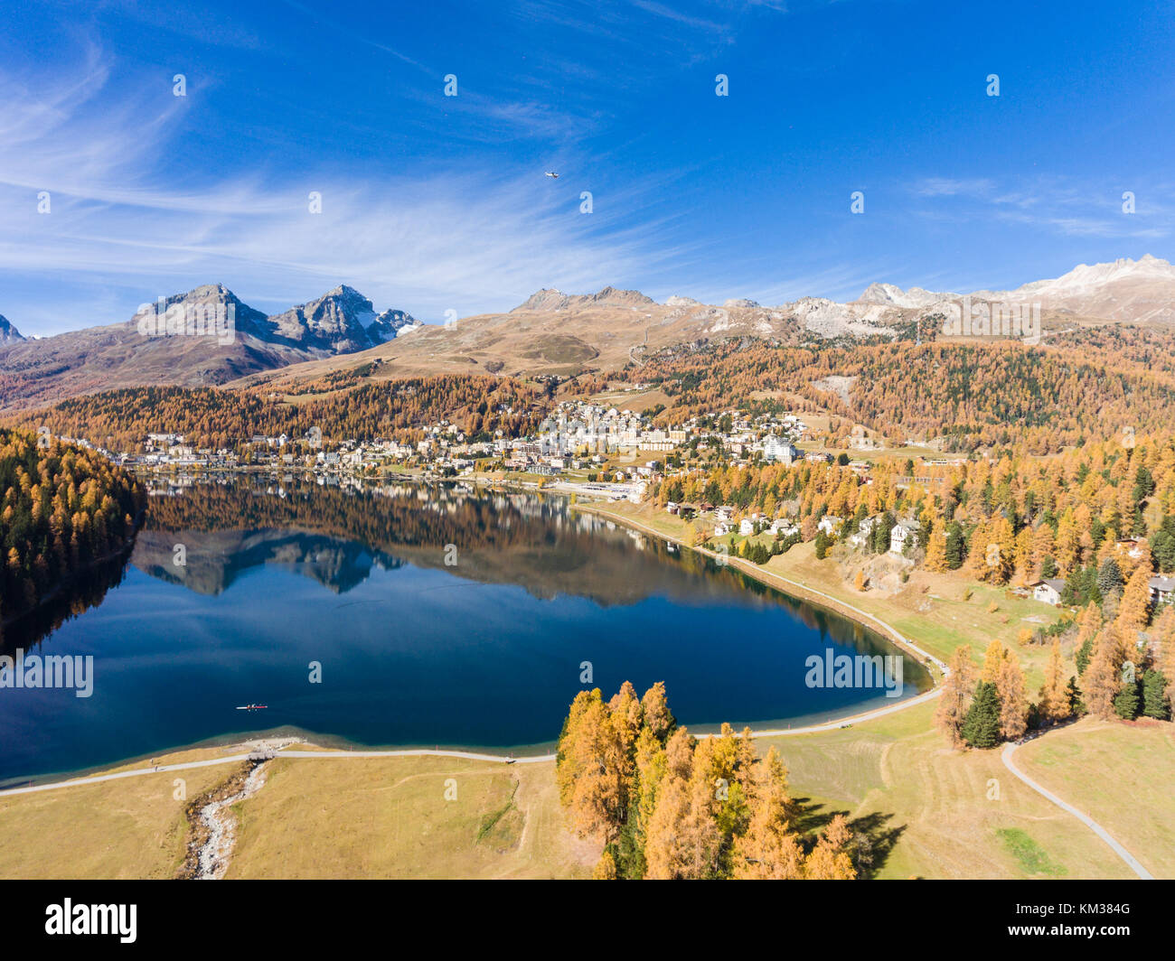Panoramic view, lake of Sankt Moritz in Engadine Stock Photo - Alamy