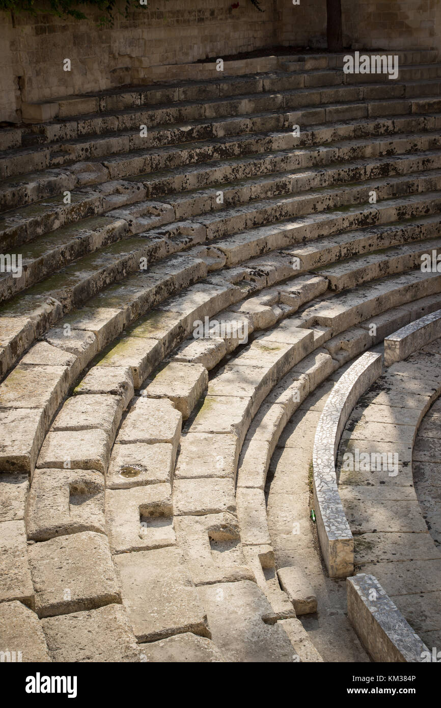 Roman ancient amphitheatre in Lecce (Salento, Apulia, Italy), afternoon ...