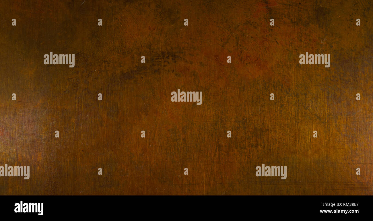 Aged copper plate texture, old worn metal background, close up Stock ...