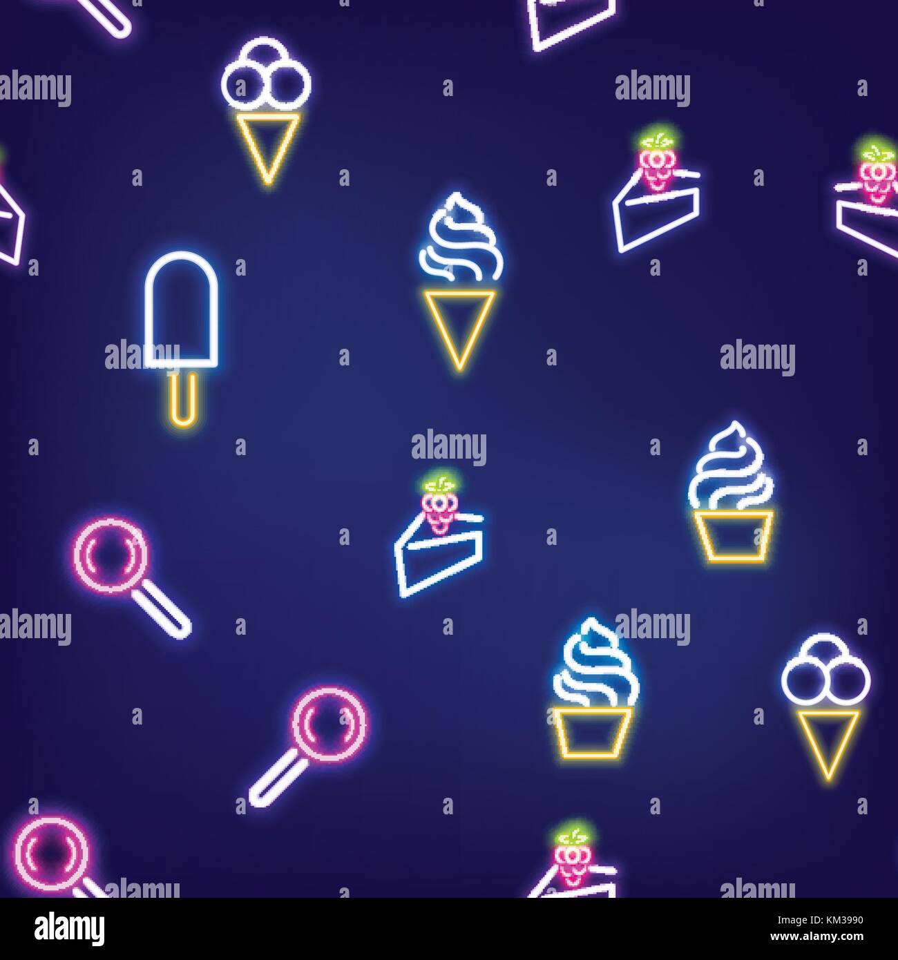 Neon food seamless pattern Stock Vector Image & Art - Alamy