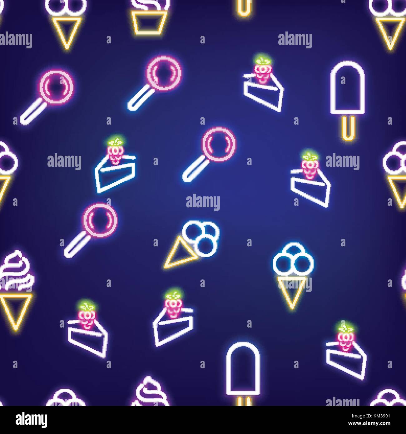 Neon food seamless pattern Stock Vector Image & Art - Alamy