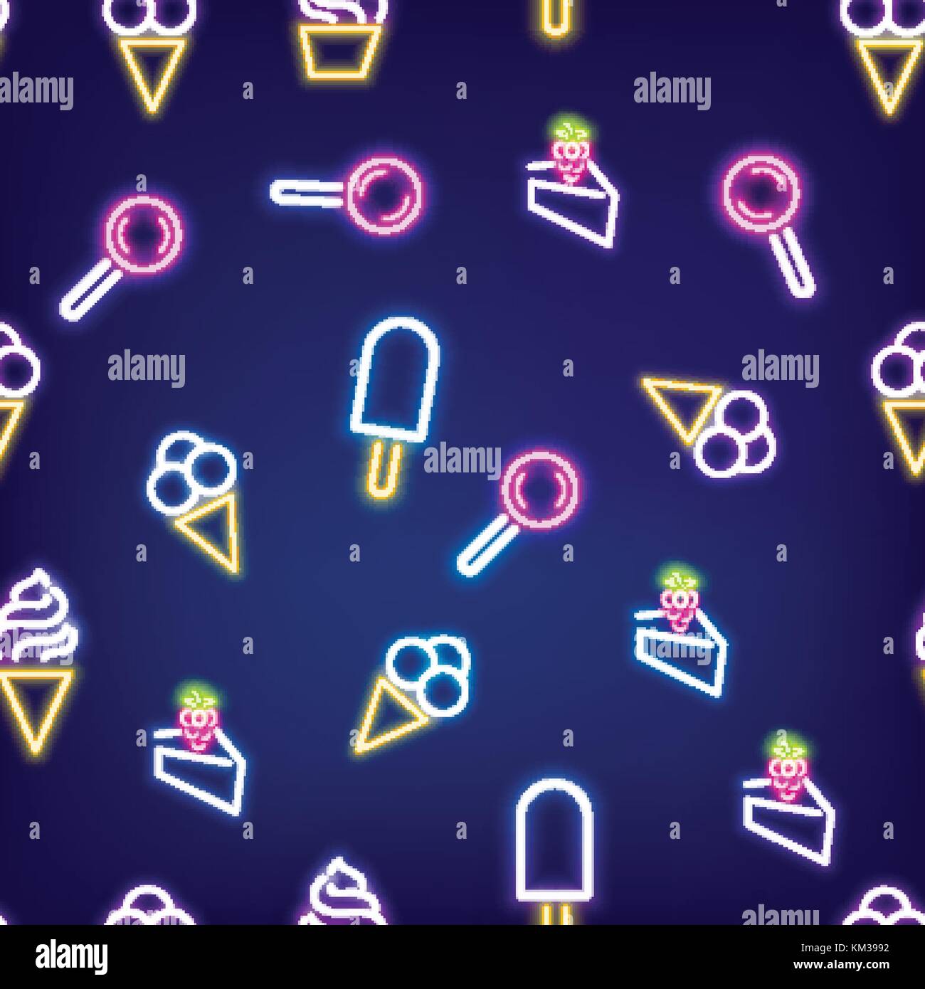 Neon food seamless pattern Stock Vector Image & Art - Alamy