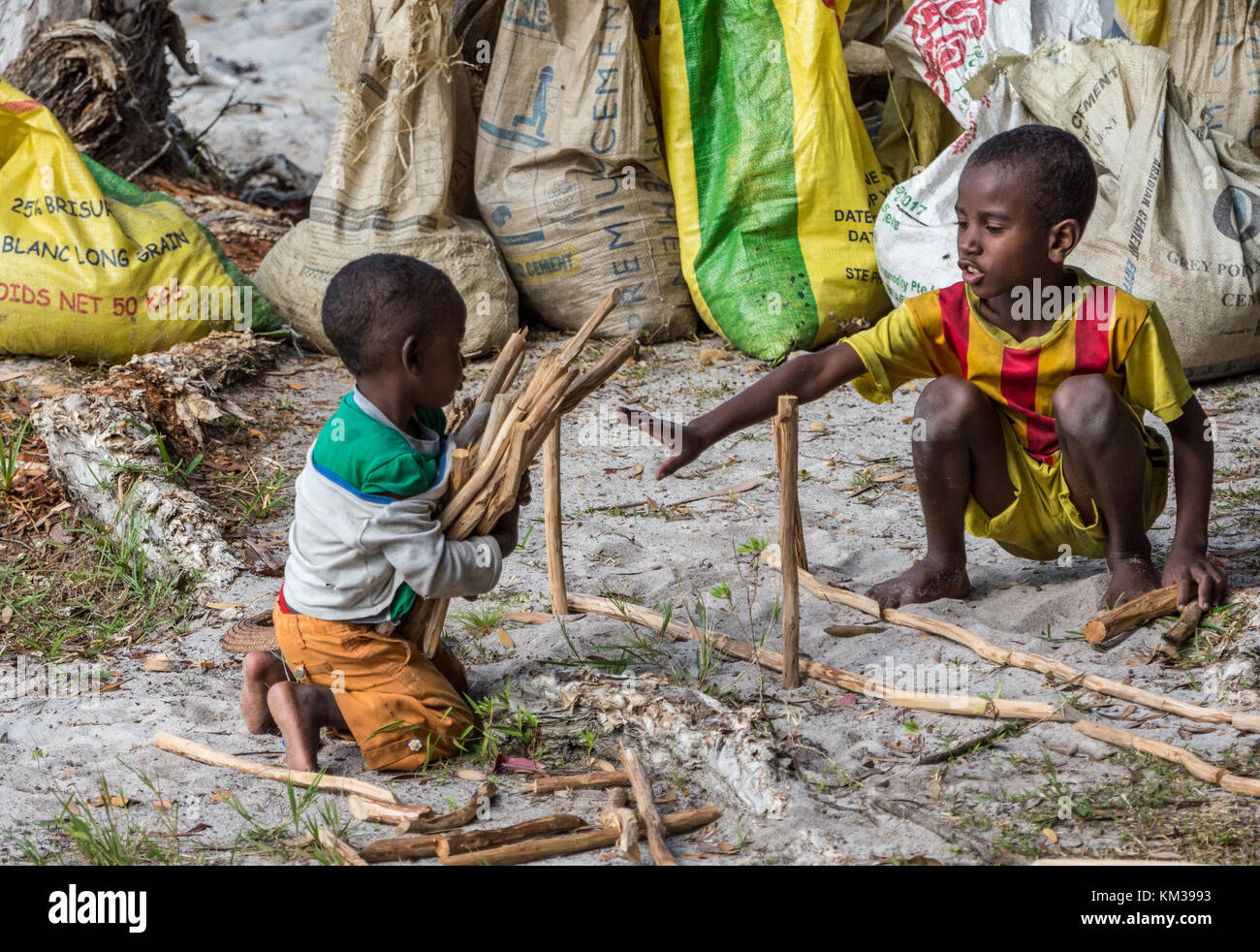 Young Malagasy boy play in the sand. Madagascar, Africa Stock Photo - Alamy