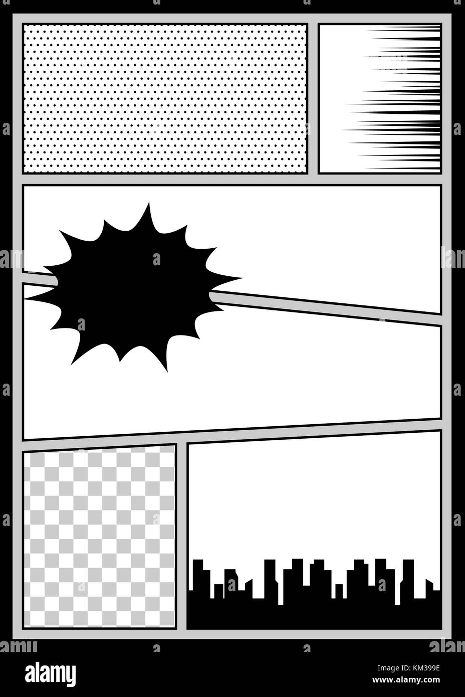 Comic book pop art monochrome mock up Stock Vector Image & Art - Alamy