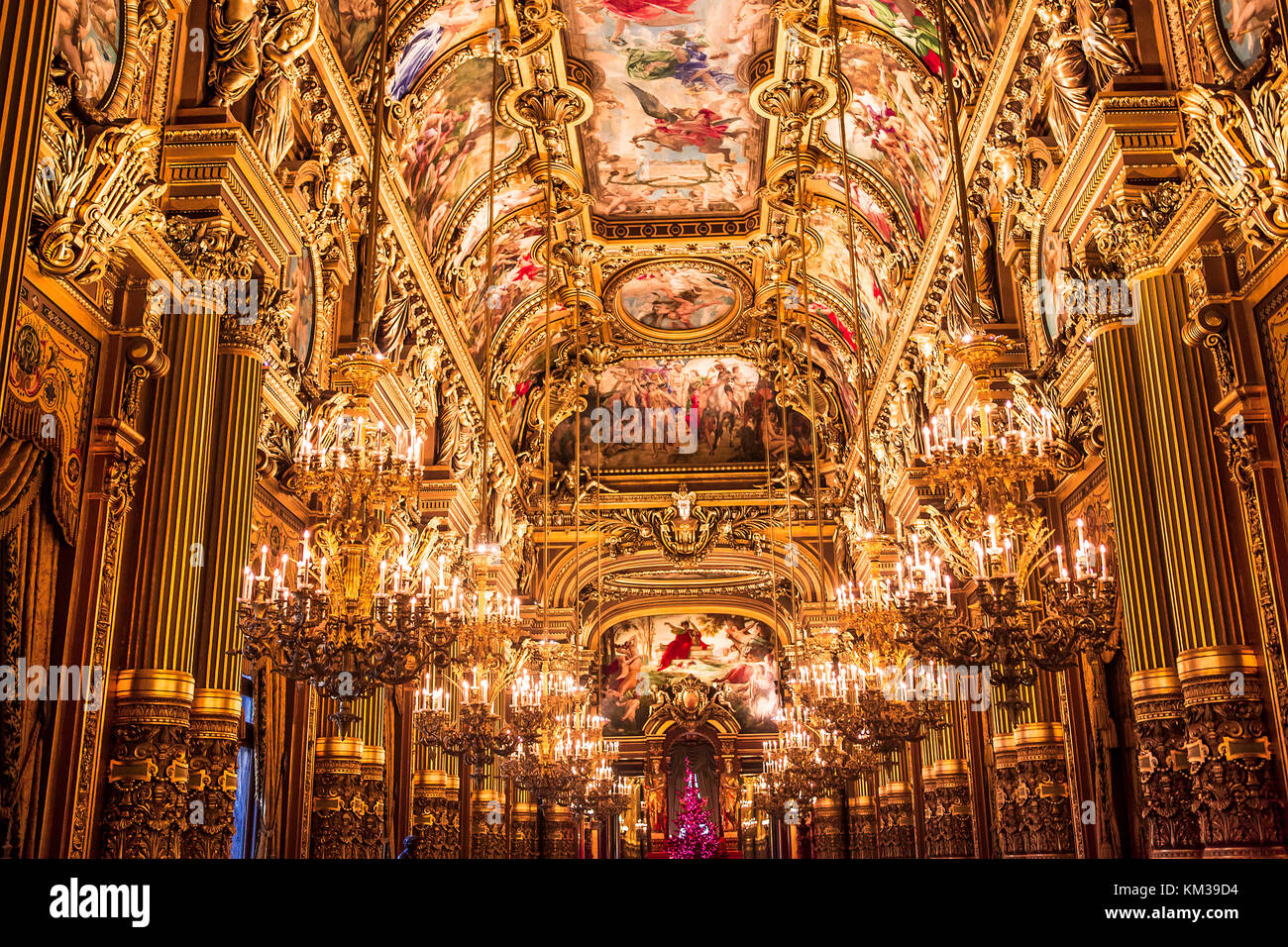 PARIS, france, DECEMBER 22 : An interior view of Opera de Paris, Palais ...