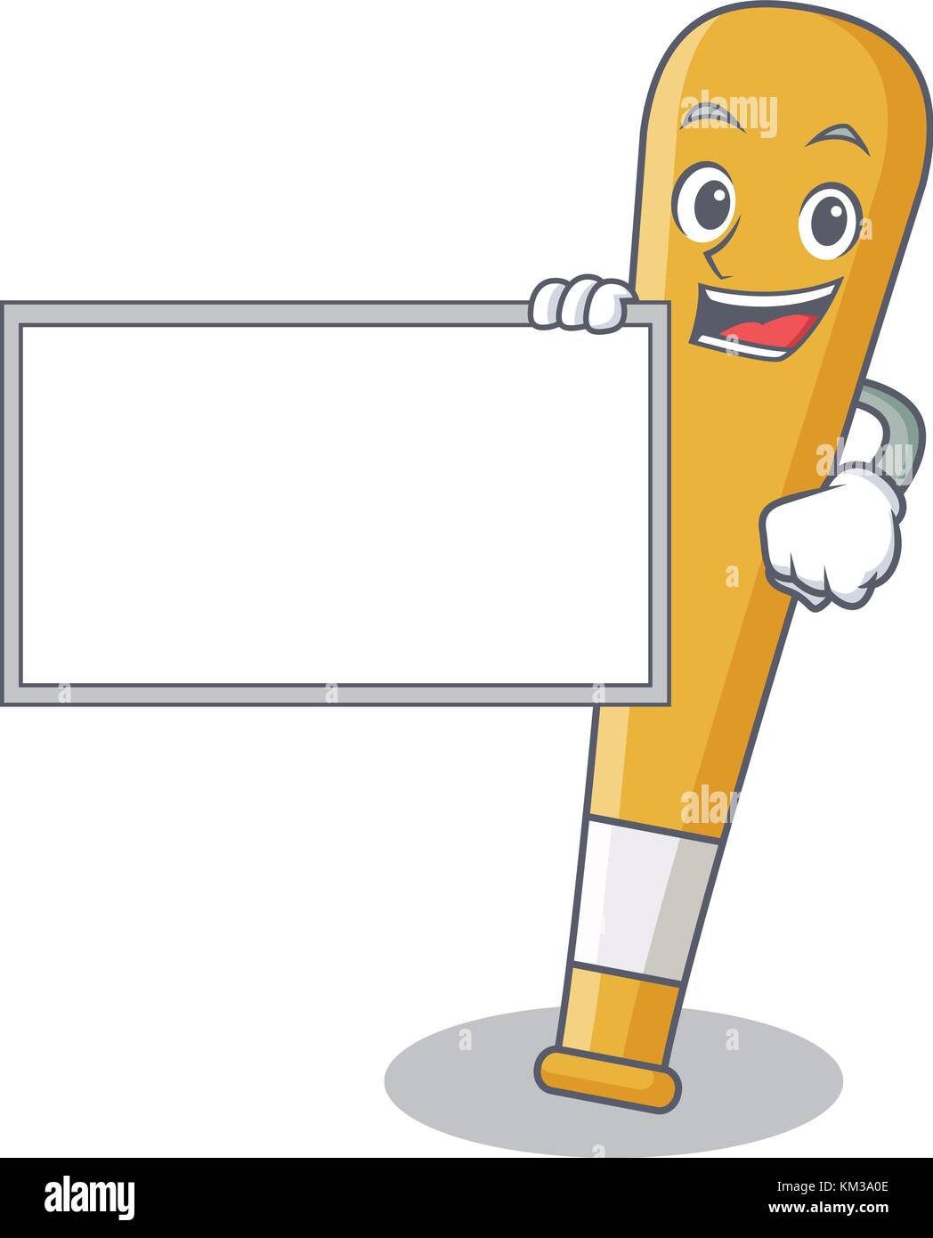 With board baseball bat character cartoon Stock Vector Image & Art - Alamy