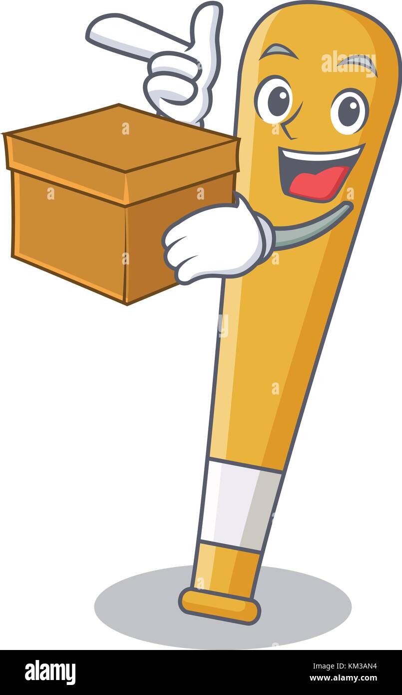 With box baseball bat character cartoon Stock Vector Image & Art - Alamy