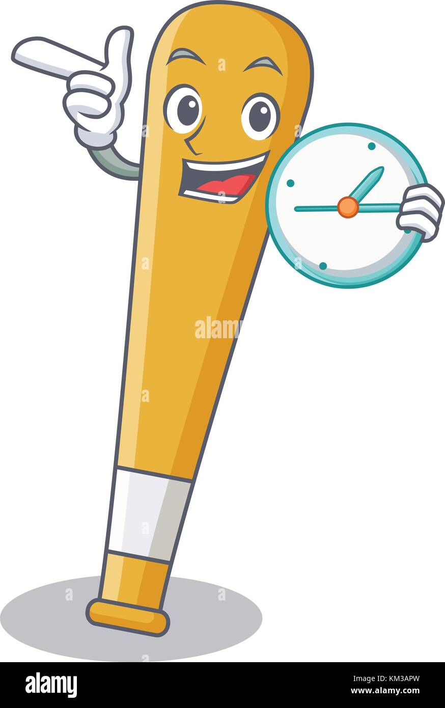 With clock baseball bat character cartoon Stock Vector Image & Art - Alamy