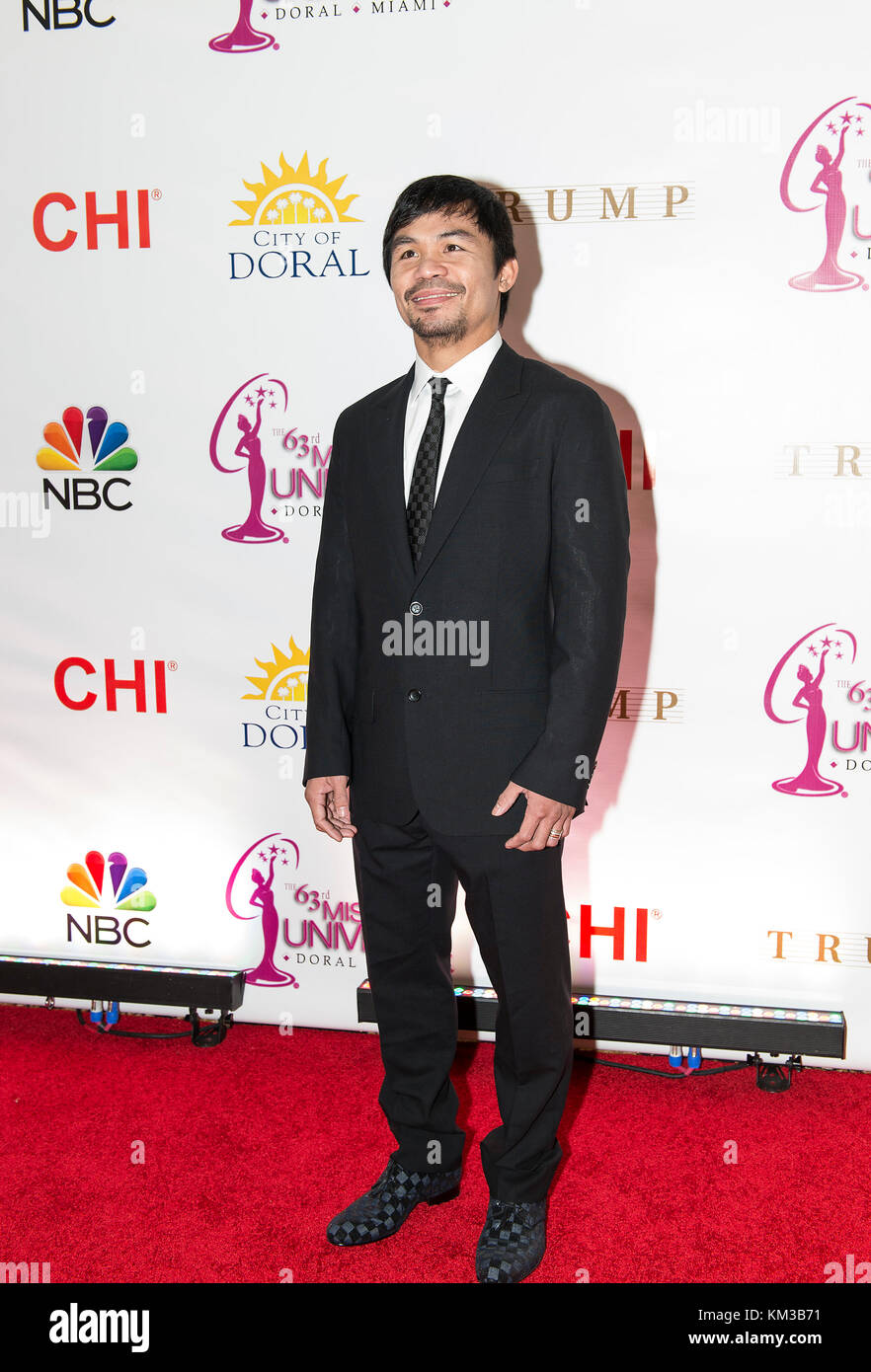 DORAL, FL - JANUARY 25: Manny Pacquiao attends The 63rd Annual Miss ...