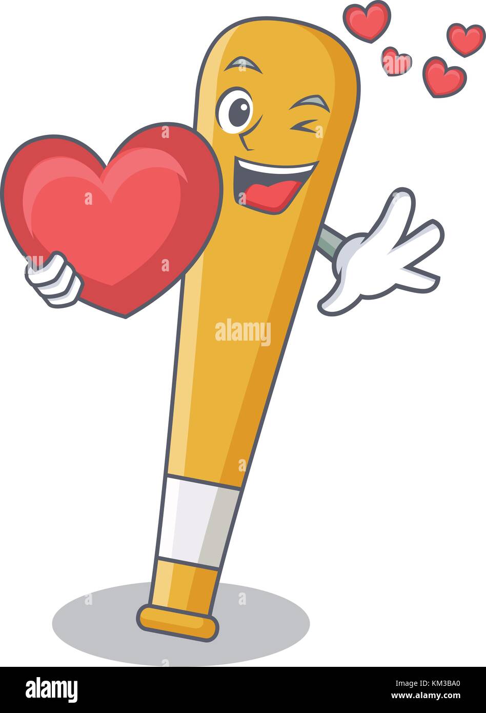 With heart baseball bat character cartoon Stock Vector Image & Art - Alamy