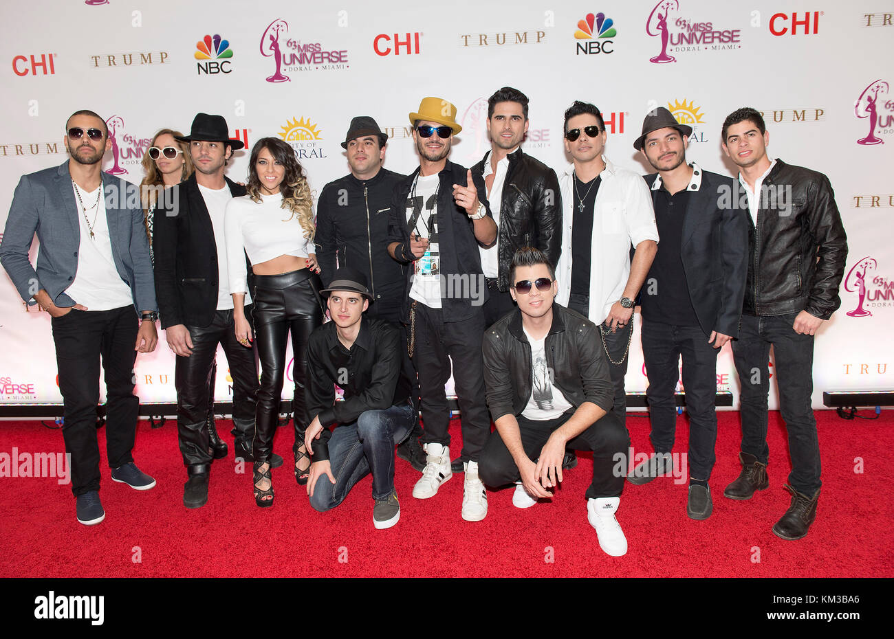 DORAL, FL - JANUARY 25: La Linea Band attends The 63rd Annual Miss ...