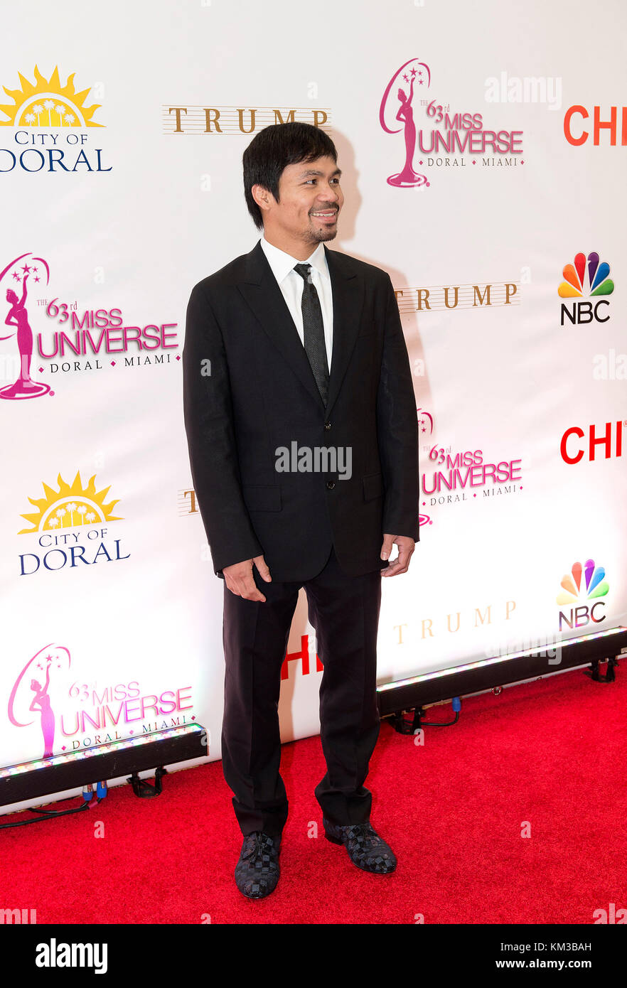 DORAL, FL - JANUARY 25: Manny Pacquiao attends The 63rd Annual Miss ...