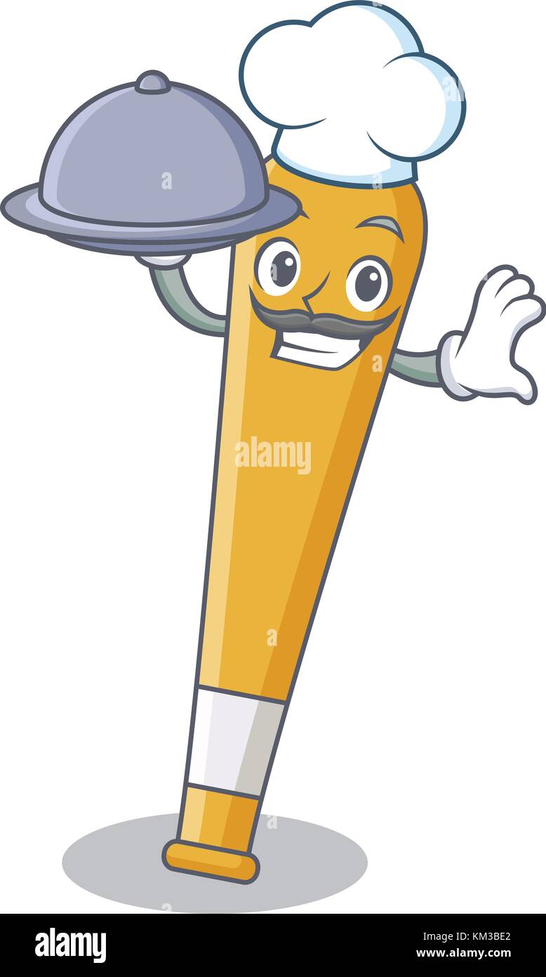 Chef with food baseball bat character cartoon Stock Vector Image & Art ...