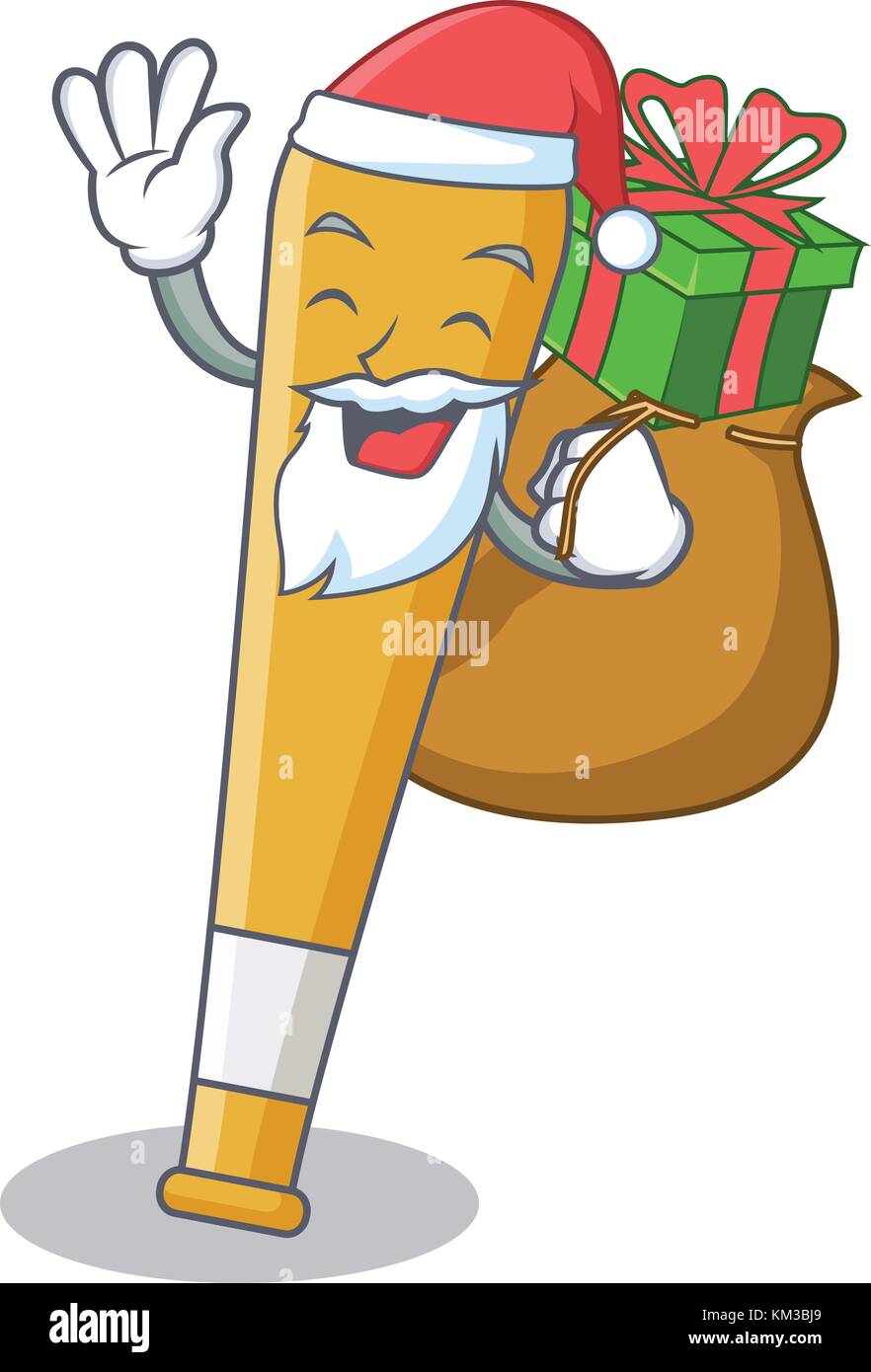 Santa with gift baseball bat character cartoon Stock Vector Image & Art ...