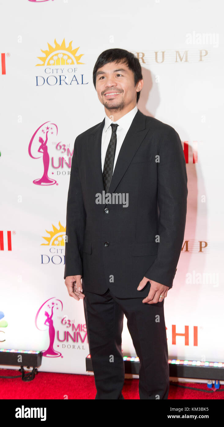 DORAL, FL - JANUARY 25: Manny Pacquiao attends The 63rd Annual Miss ...