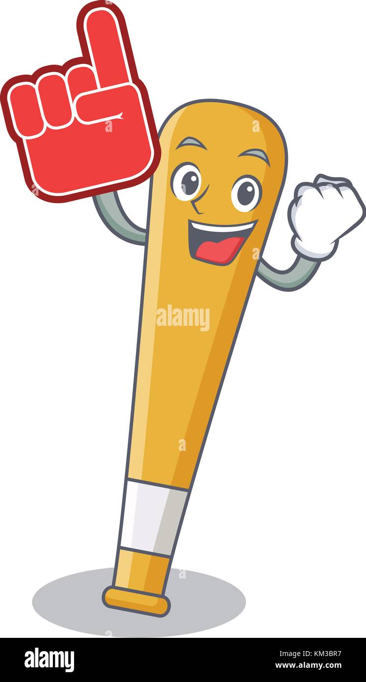 Foam finger baseball bat character cartoon Stock Vector Image & Art - Alamy