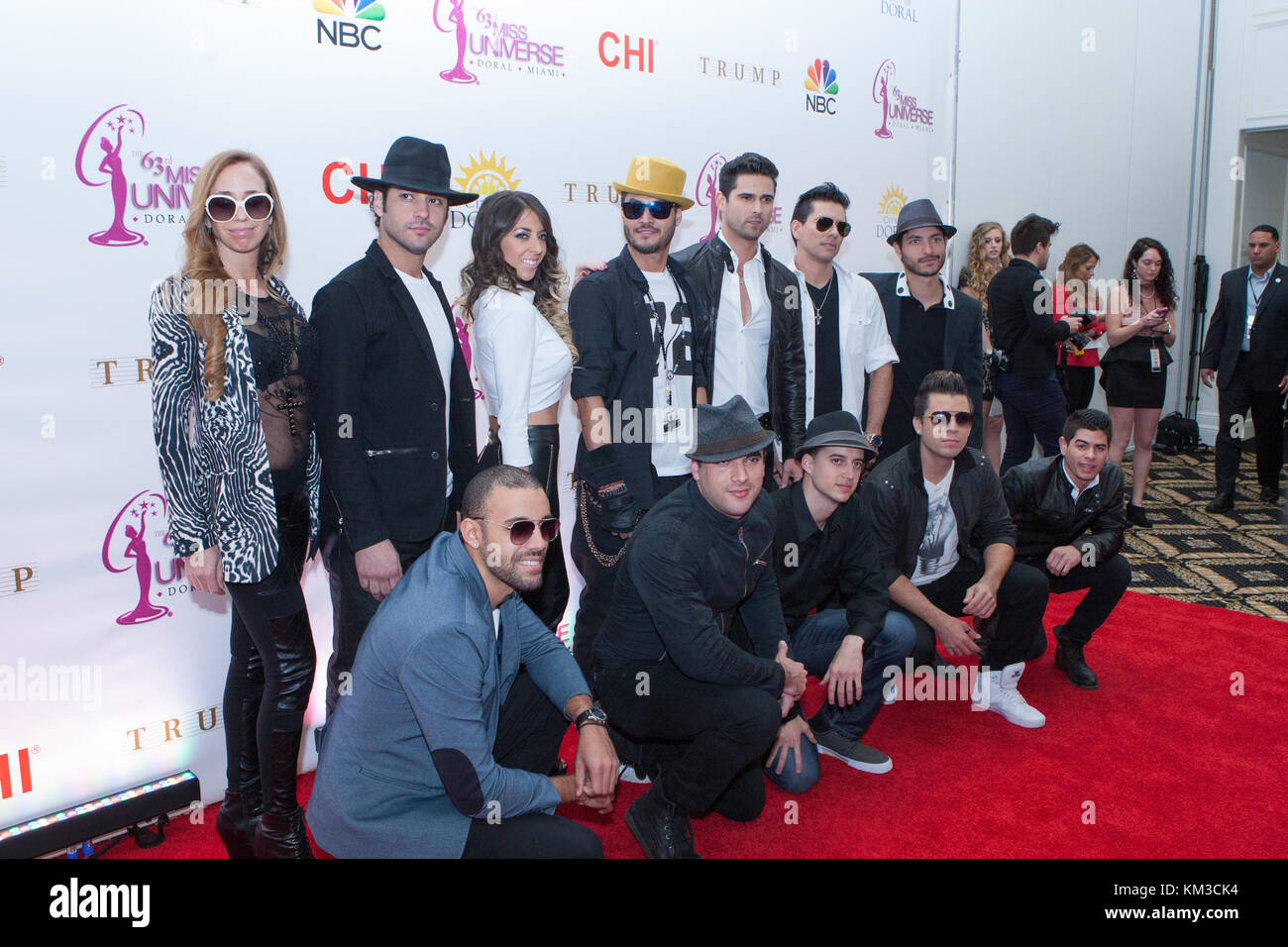 DORAL, FL - JANUARY 25: La Linea Band attends The 63rd Annual Miss ...