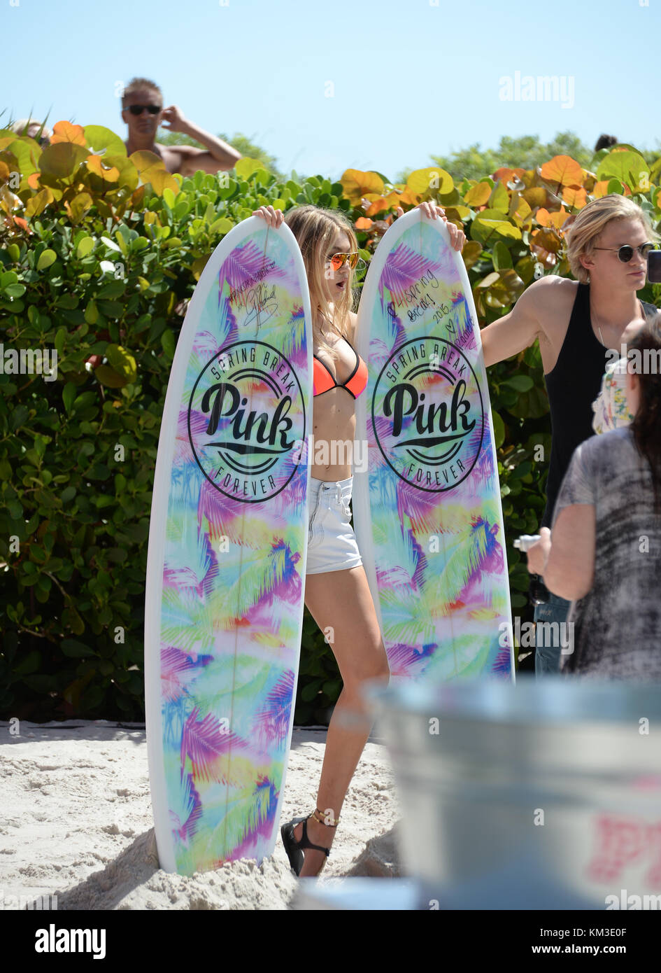 MIAMI BEACH, FL - MARCH 14: Gigi Hadid attend Victoria's Secret PINK ...