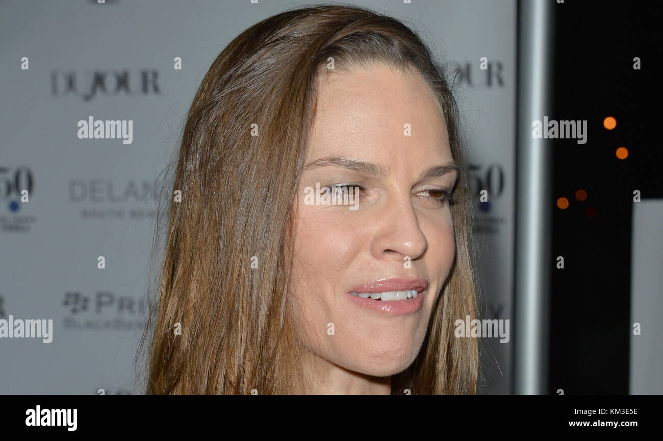 MIAMI BEACH, FL - DECEMBER 01: Hilary Swank attends DuJour Magazine's ...