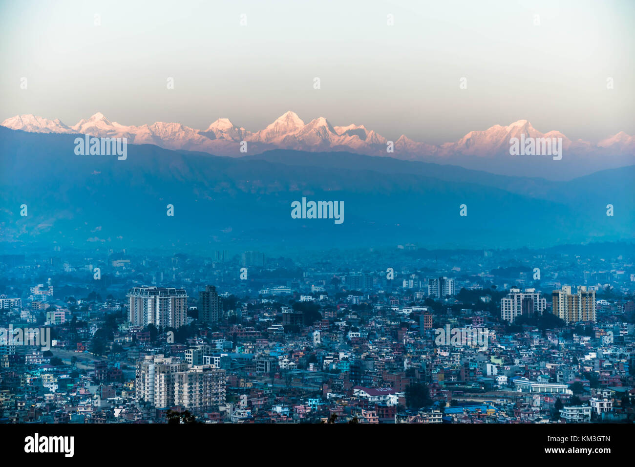 Kathmandu City and Himalayas Stock Photo - Alamy