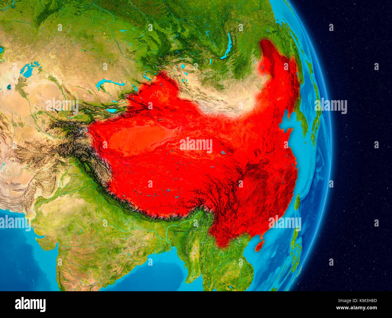 Highlighted satellite image of china hi-res stock photography and ...