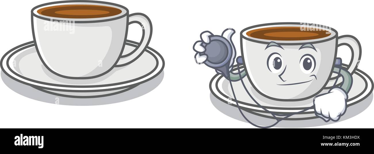 Doctor coffee character cartoon style Stock Vector Image & Art - Alamy