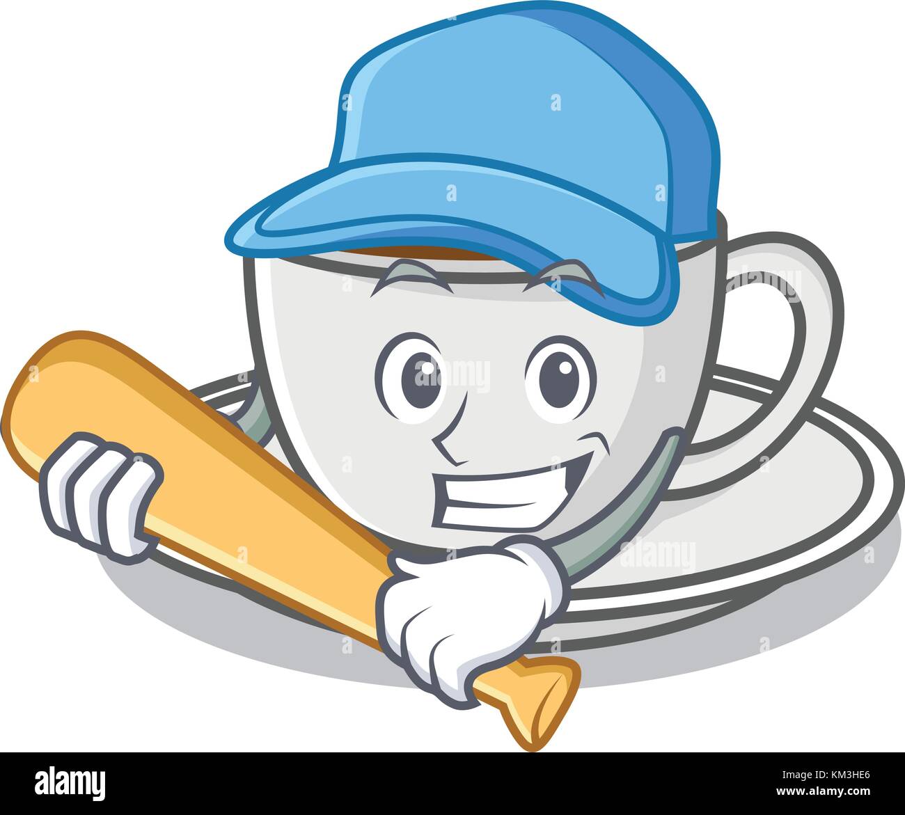 Playing baseball coffee character cartoon style Stock Vector Image ...