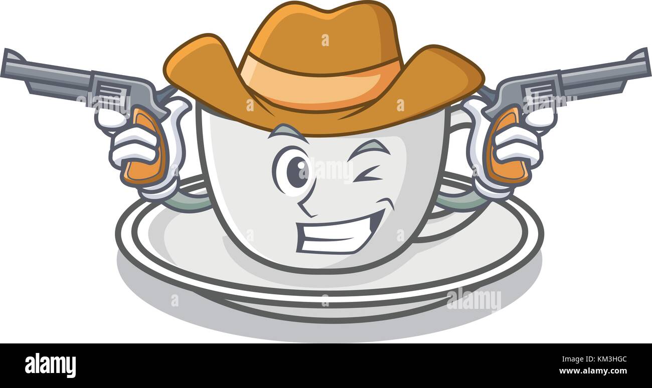 Cowboy coffee character cartoon style Stock Vector Image & Art - Alamy