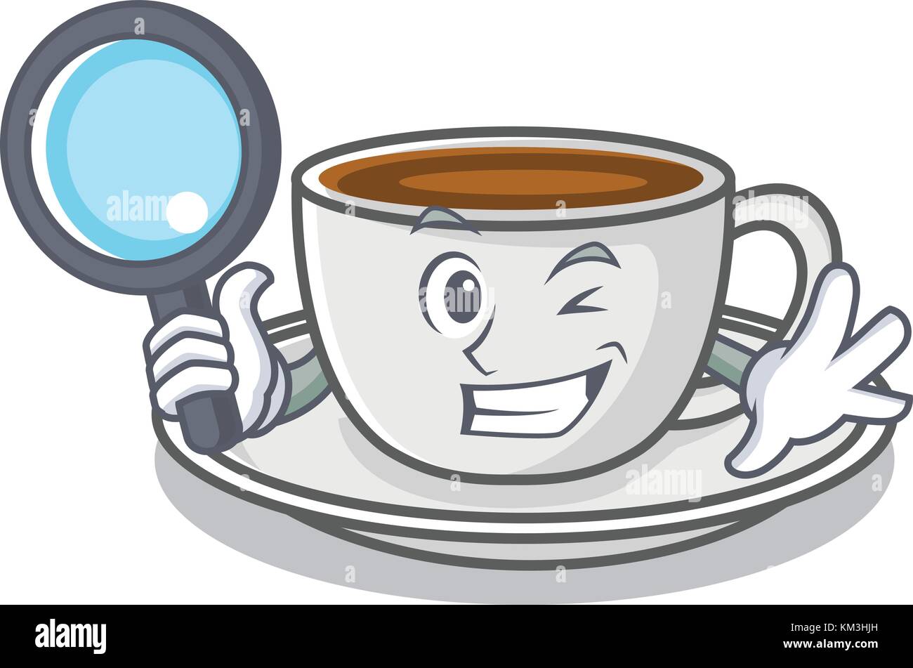 Detective coffee character cartoon style Stock Vector Image & Art - Alamy