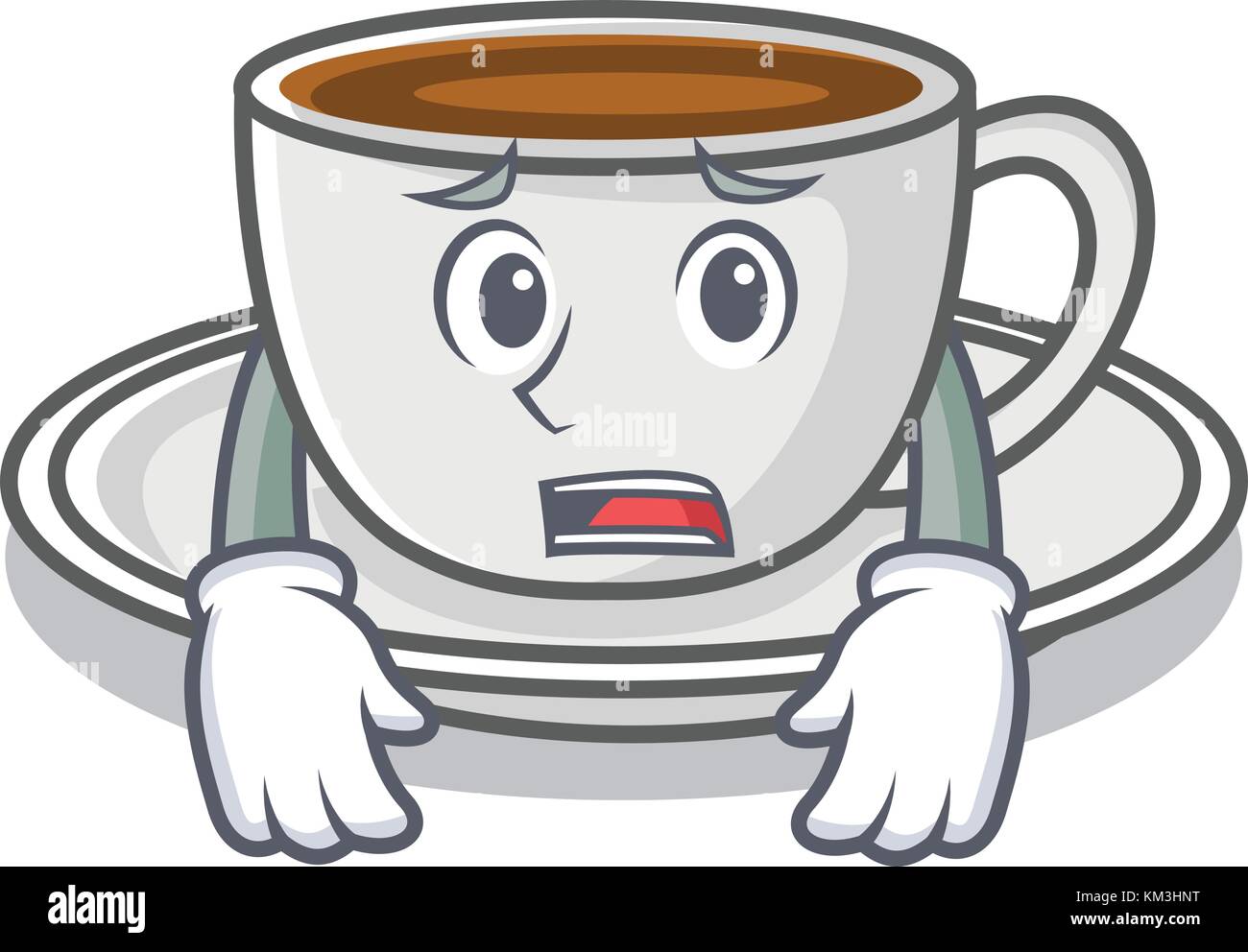 Afraid coffee character cartoon style Stock Vector Image & Art - Alamy