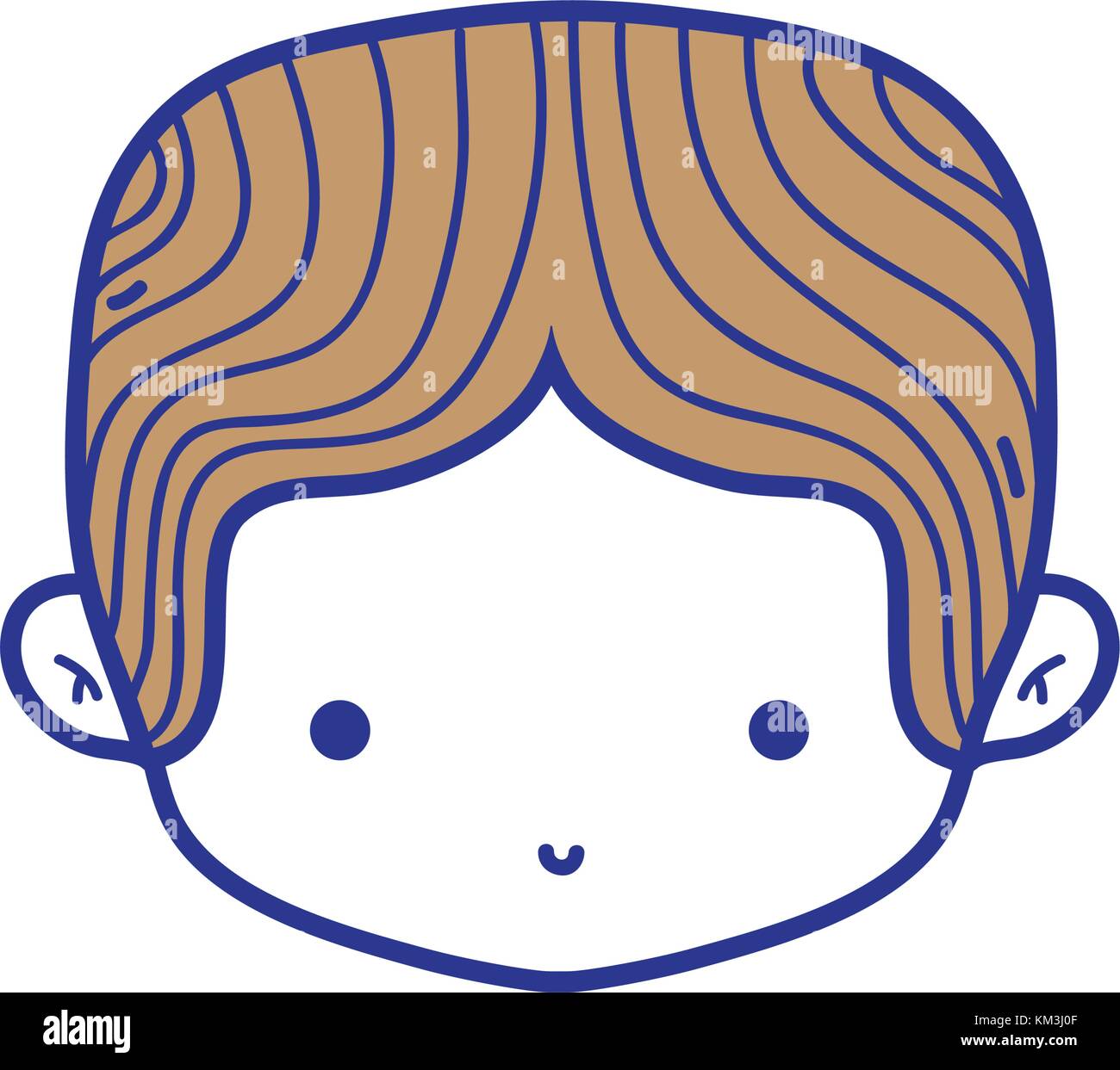 colorful boy head with middle parted hair Stock Vector Image & Art - Alamy