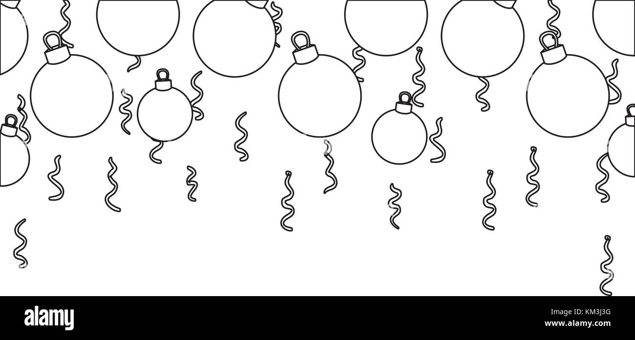 line christmas circle balls decoration design Stock Vector Image & Art ...