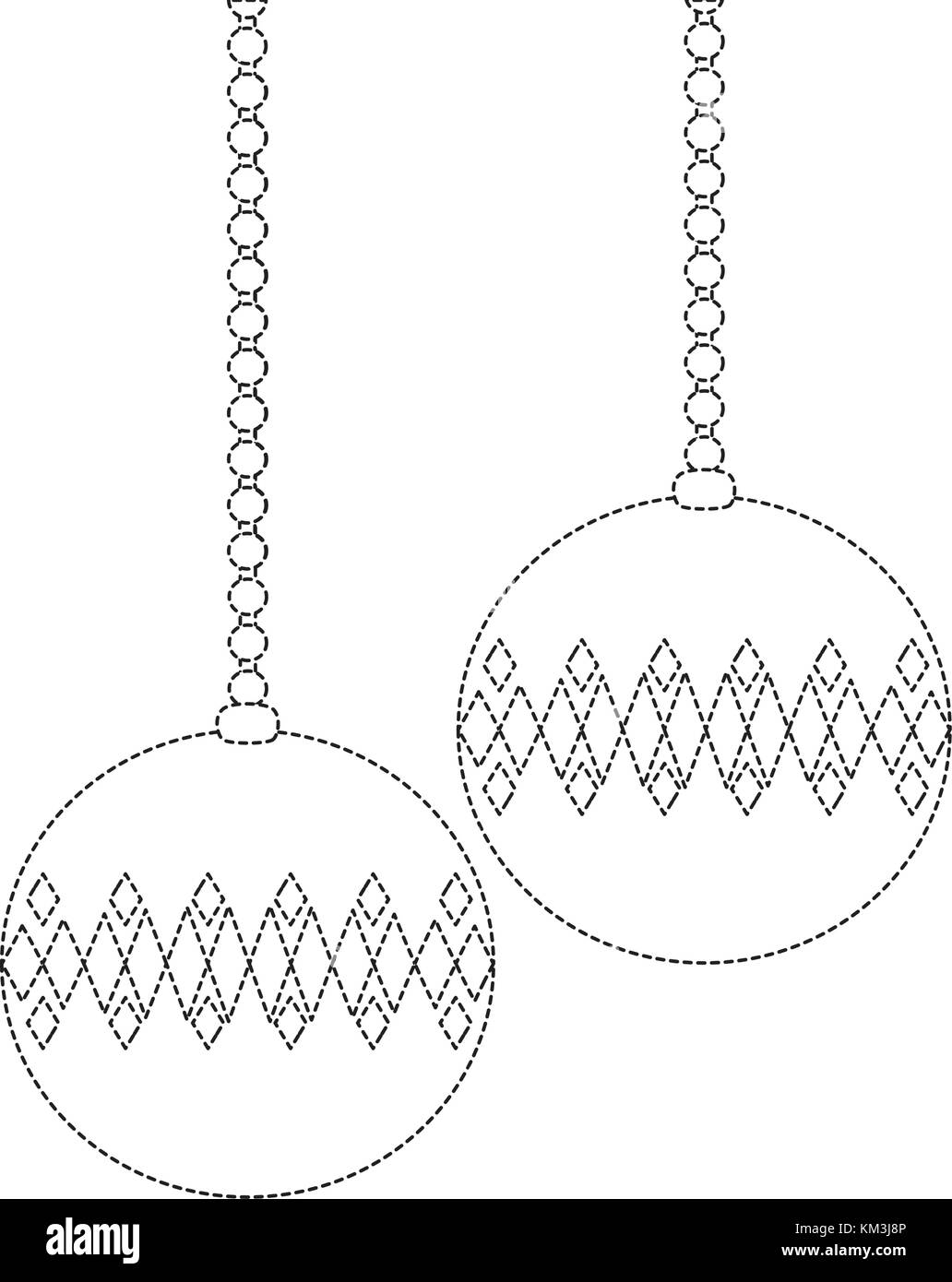 dotted shape oval balls hanging merry christmas decoration Stock Vector ...