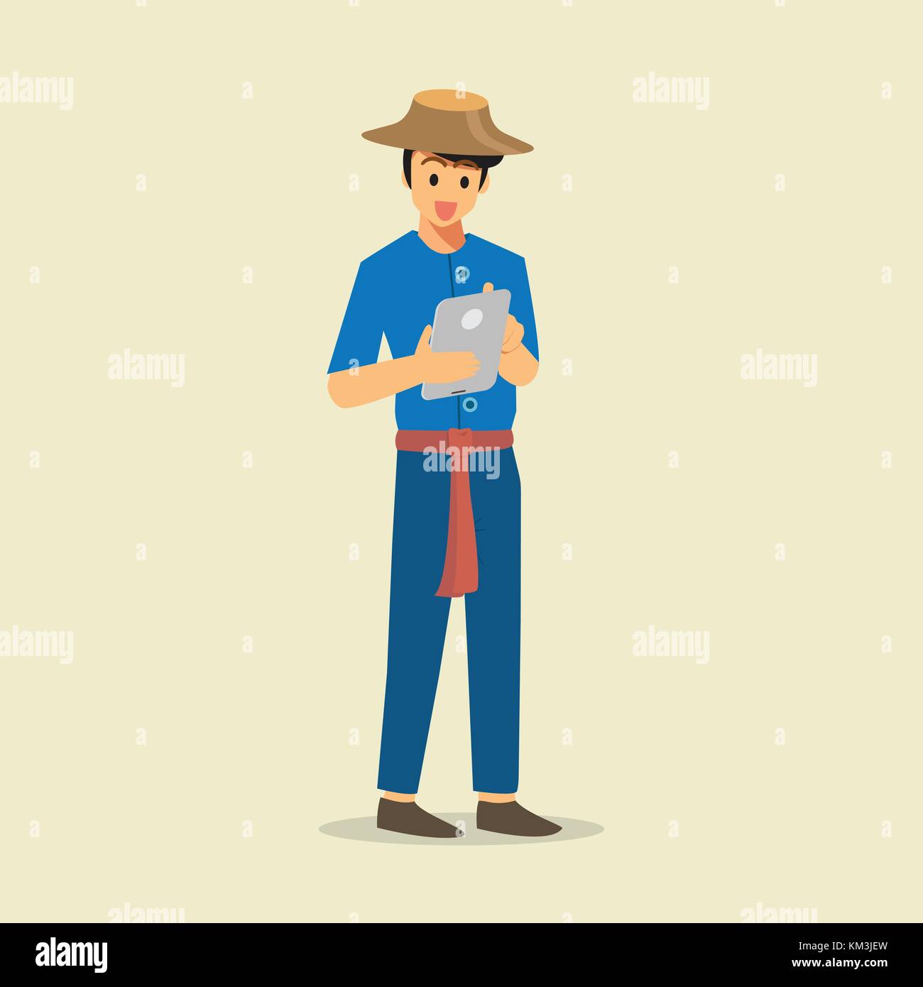Young man farm worker Stock Vector Images - Alamy