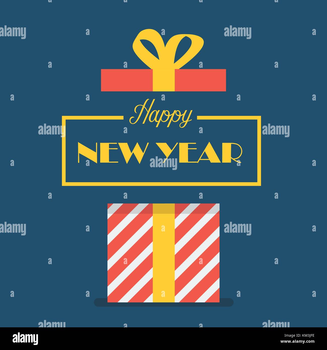 Happy new year with gift box. Vector Illustration Stock Vector Image ...