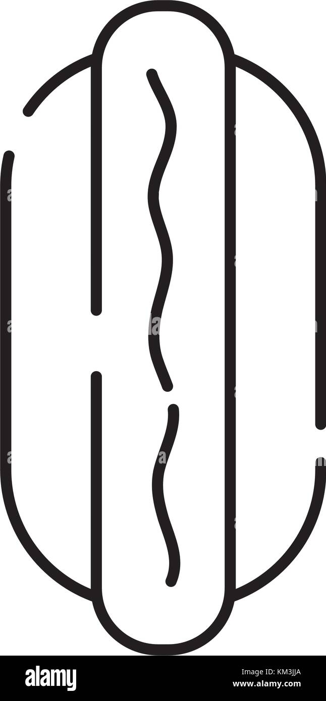 line hot dog fast food snack Stock Vector Image & Art - Alamy