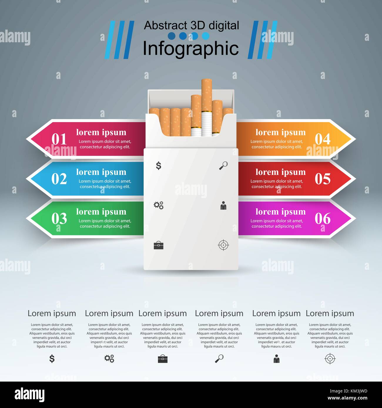 Harmful cigarette, viper, smoke, business infographics Stock Vector ...