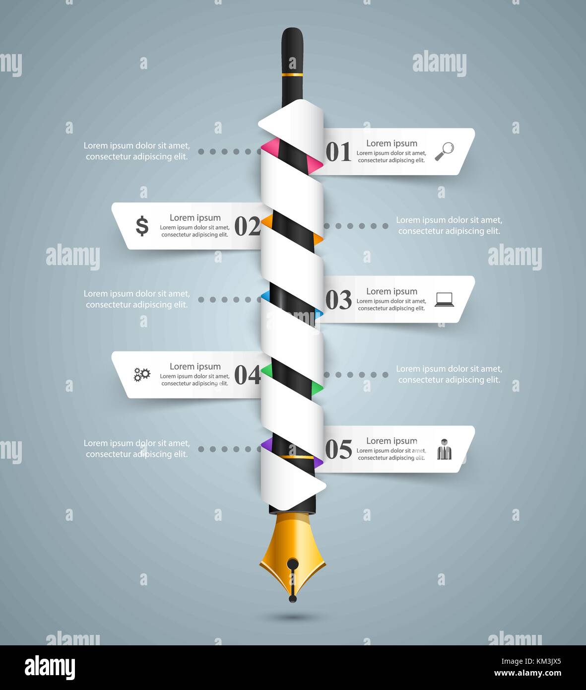 Ink pen, education icon. Business infographic Stock Vector Image & Art ...