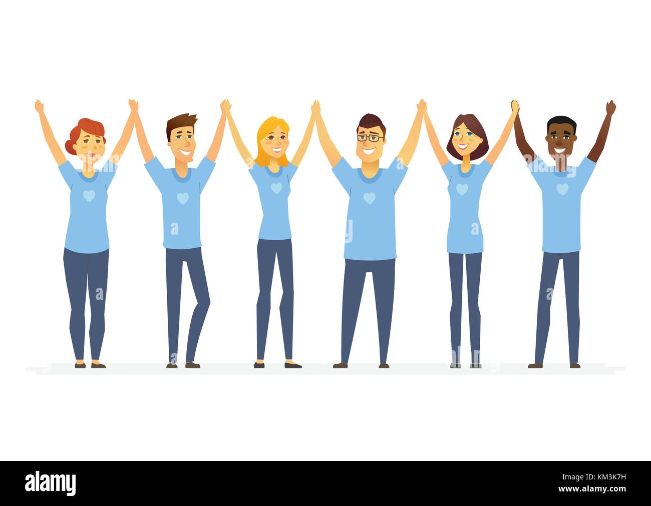 Animated People Holding Hands