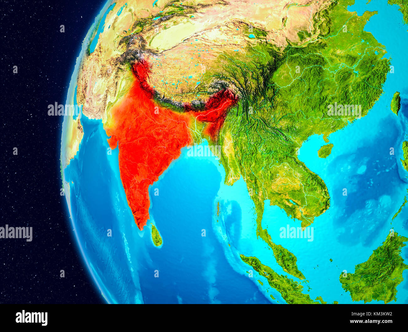 India seen from space globe hi-res stock photography and images - Alamy