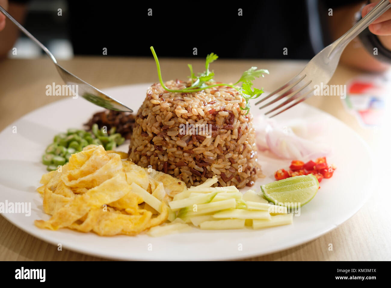 Shrimp Paste Fried Rice, This is a healthy Thai food Stock Photo - Alamy