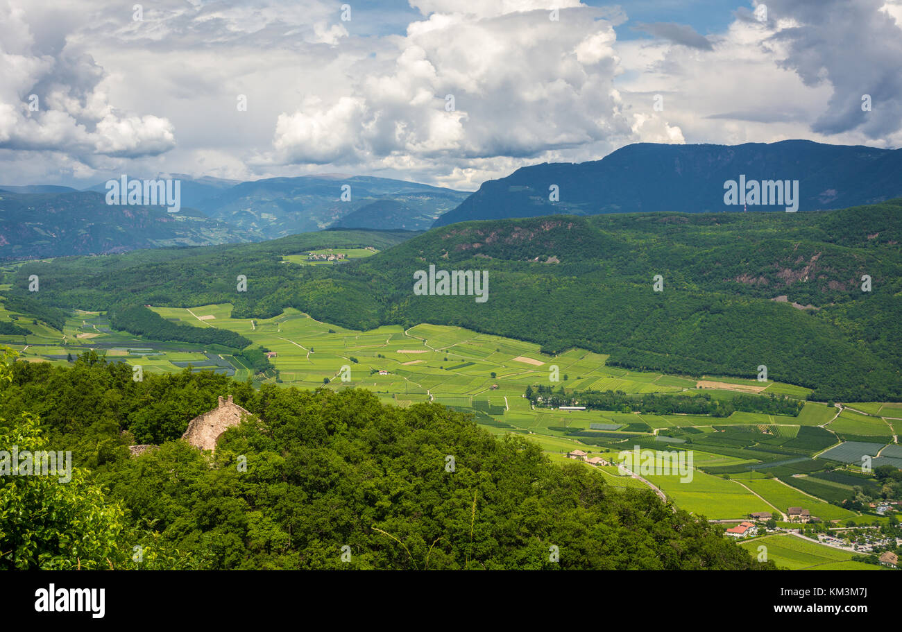 The South Tyrolean Unterland landscape. The area is known for its ...