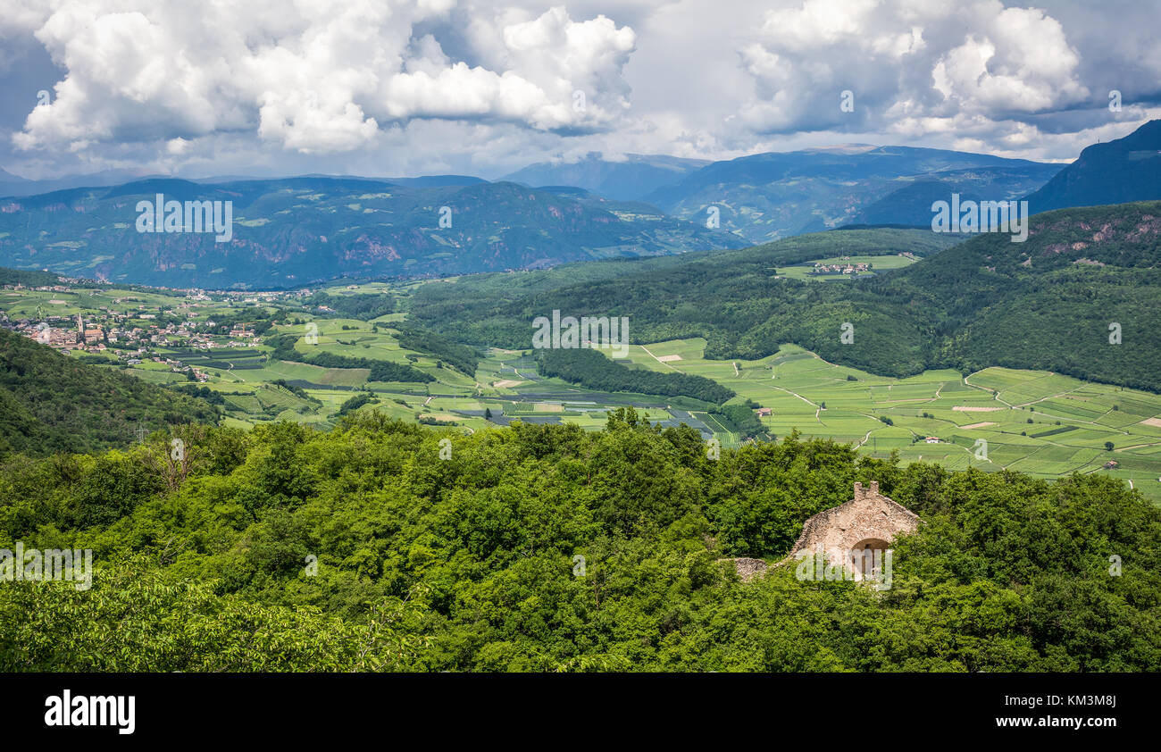 The South Tyrolean Unterland landscape. The area is known for its ...