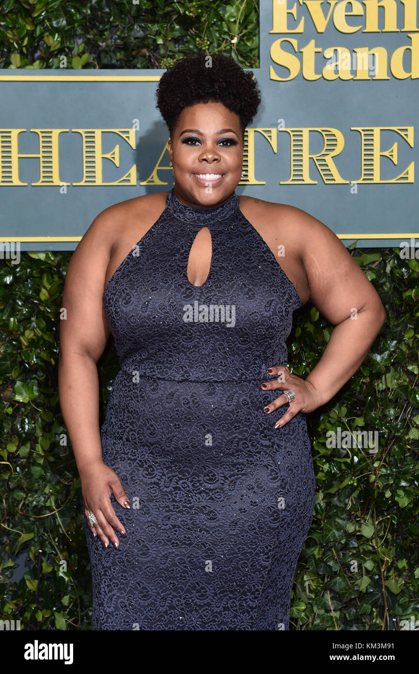 Amber Riley attending the Evening Standard Theatre Awards, at the ...