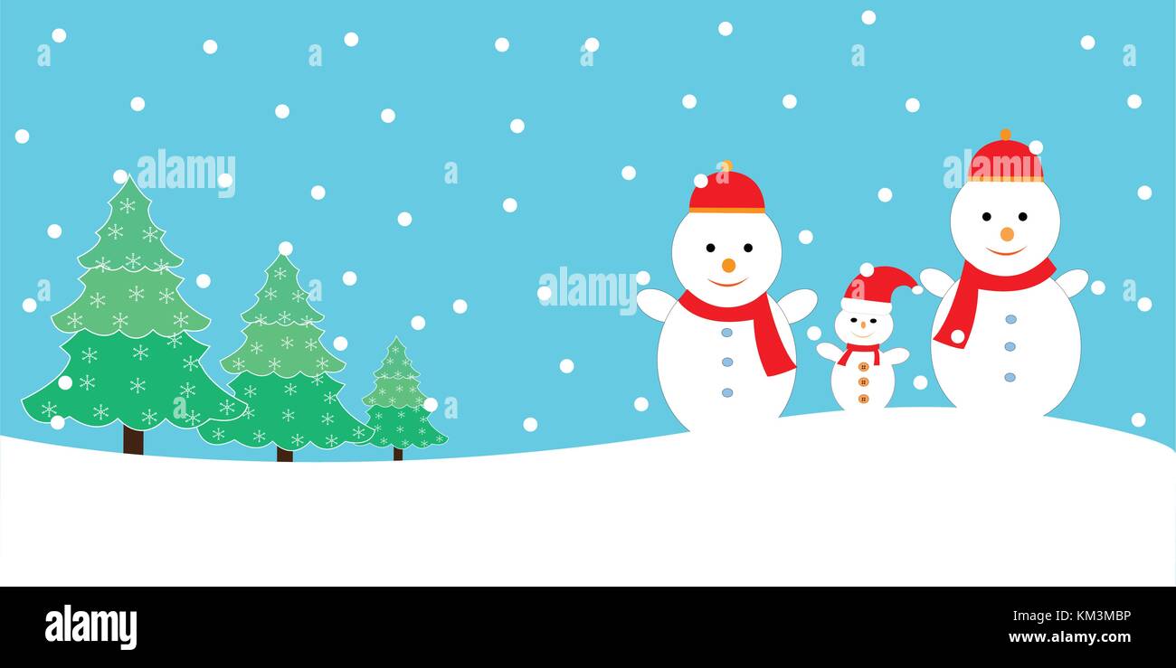 Winter Snowman family background Stock Vector Image & Art - Alamy