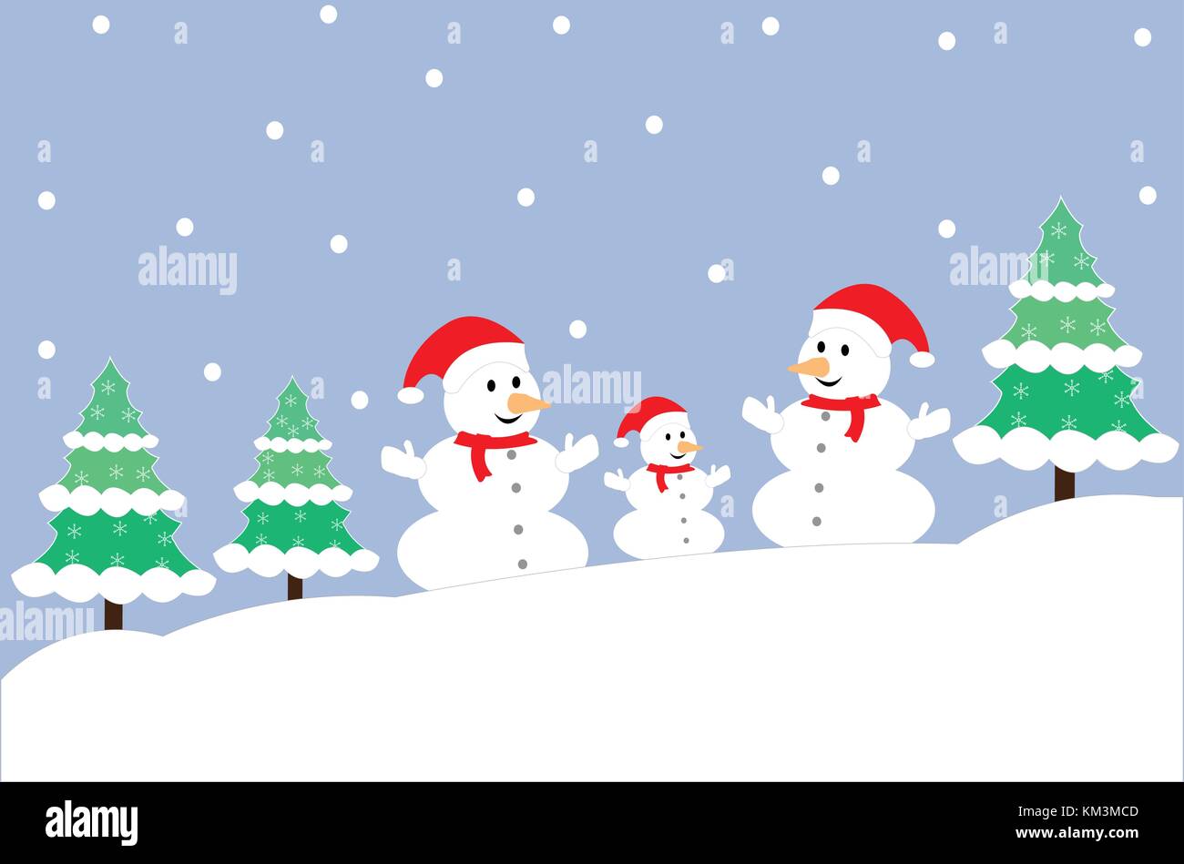 Winter Snowman family background Stock Vector Image & Art - Alamy