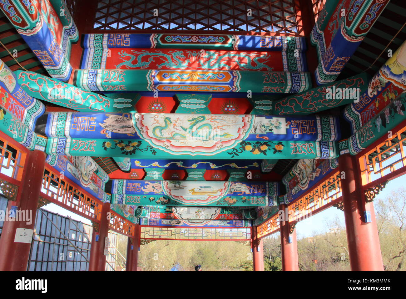 Painted decorations in Longtan Park - Beijing, China Stock Photo - Alamy