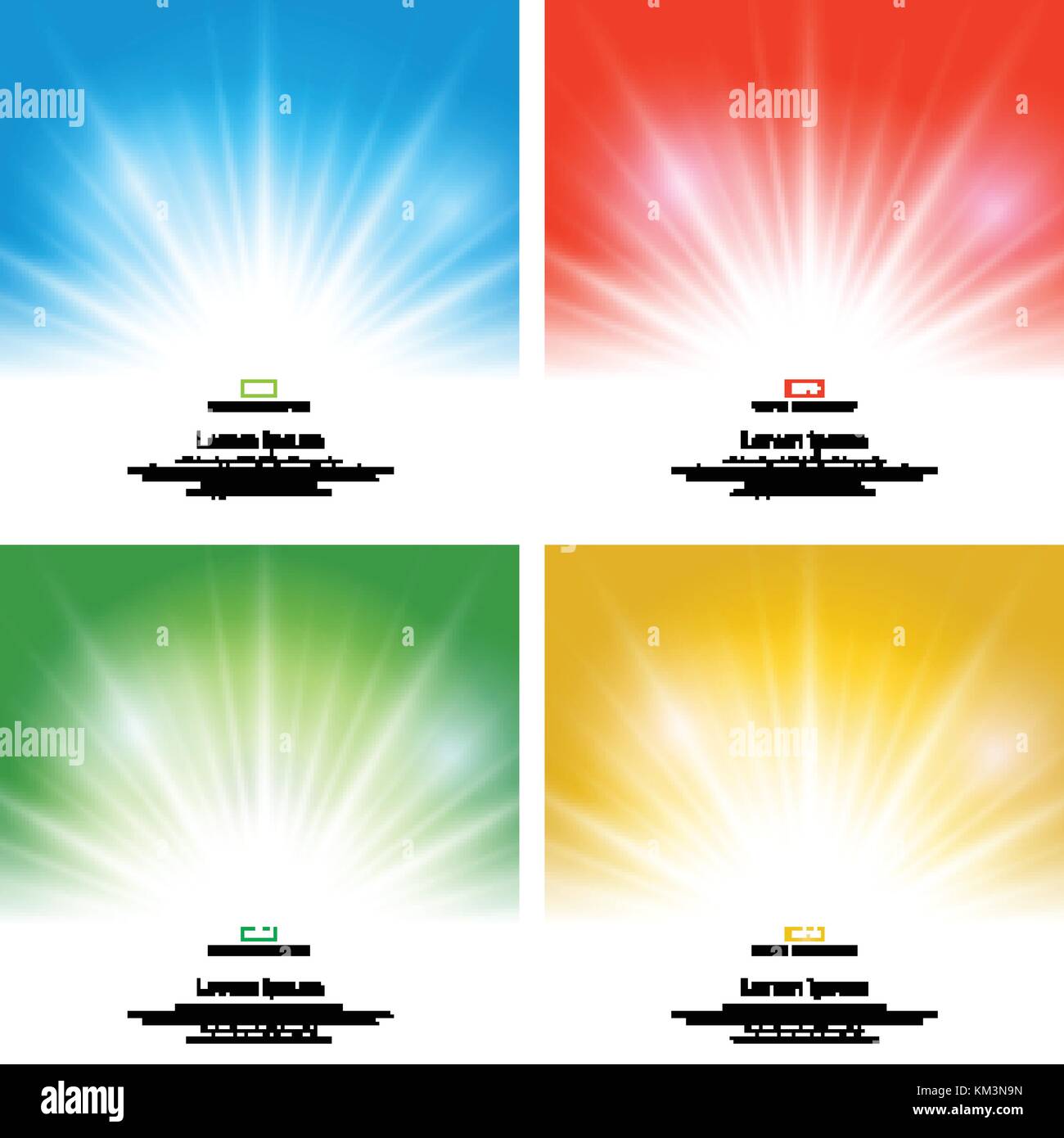 Set of sunlight effect sparkle on yellow background with copy space ...