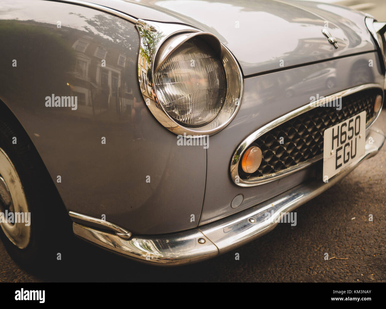 Detail of a classic Nissan Figaro parked on a street in London (UK ...